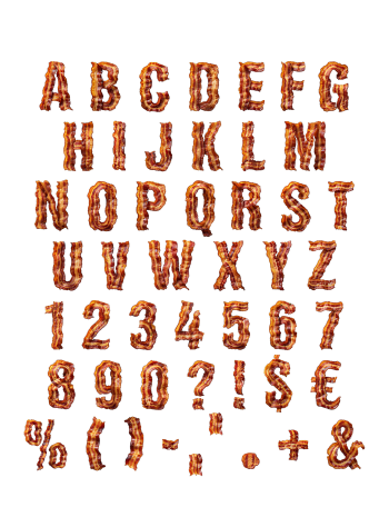 Fried Bacon Font - Crispy Alphabet | Handmadefont.com