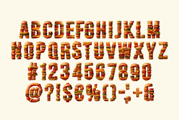 Burger Font - Fast Food Alphabet | Handmadefont.com