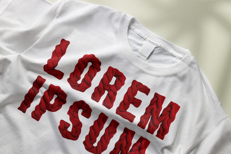 Crimson Knit Font - Red Knitted Alphabet | Handmadefont.com