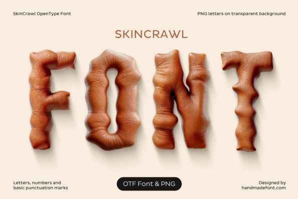 SkinCrawl Font - Natural Alphabet | Handmadefont.com