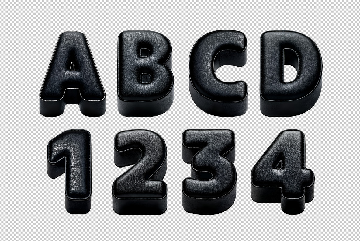Black Leather Font - Premium Alphabet | Handmadefont.com