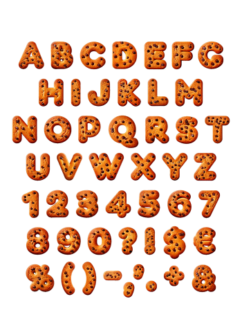 ChocoChunk Font - Chocolate Chip Cookie Alphabet | Handmadefont.com
