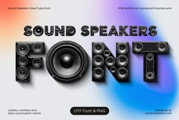 Sound Speakers Font - Audio System Alphabet | Handmadefont.com