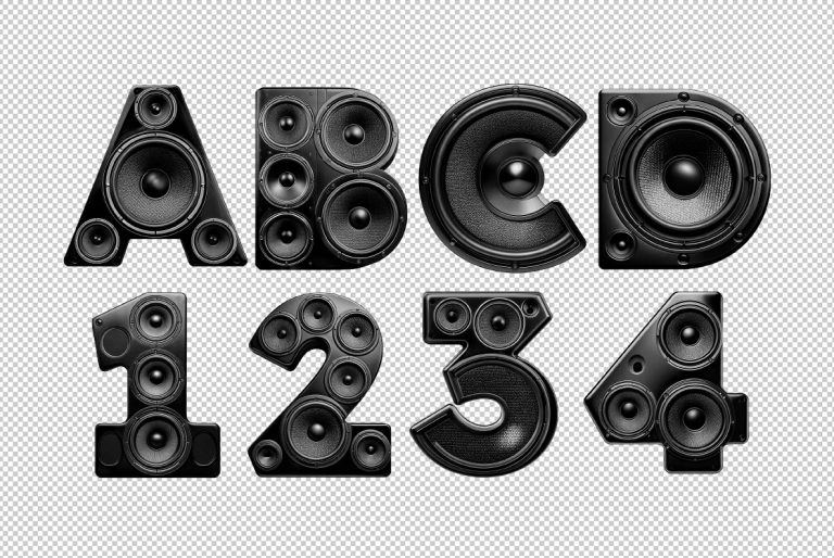 Sound Speakers Font - Audio System Alphabet | Handmadefont.com