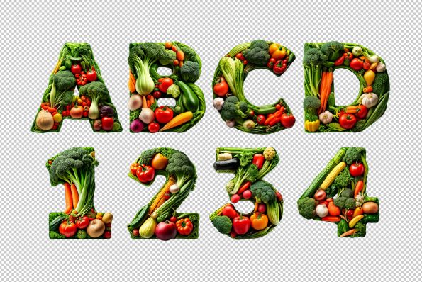 Vegetables Font - Fresh and Eco-friendly Alphabet | Handmadefont.com