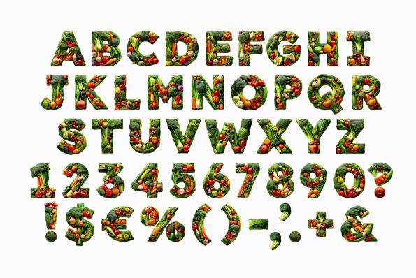Vegetables Font - Fresh and Eco-friendly Alphabet | Handmadefont.com