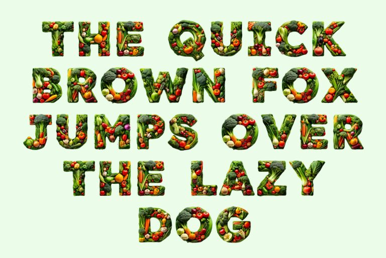 Vegetables Font - Fresh and Eco-friendly Alphabet | Handmadefont.com